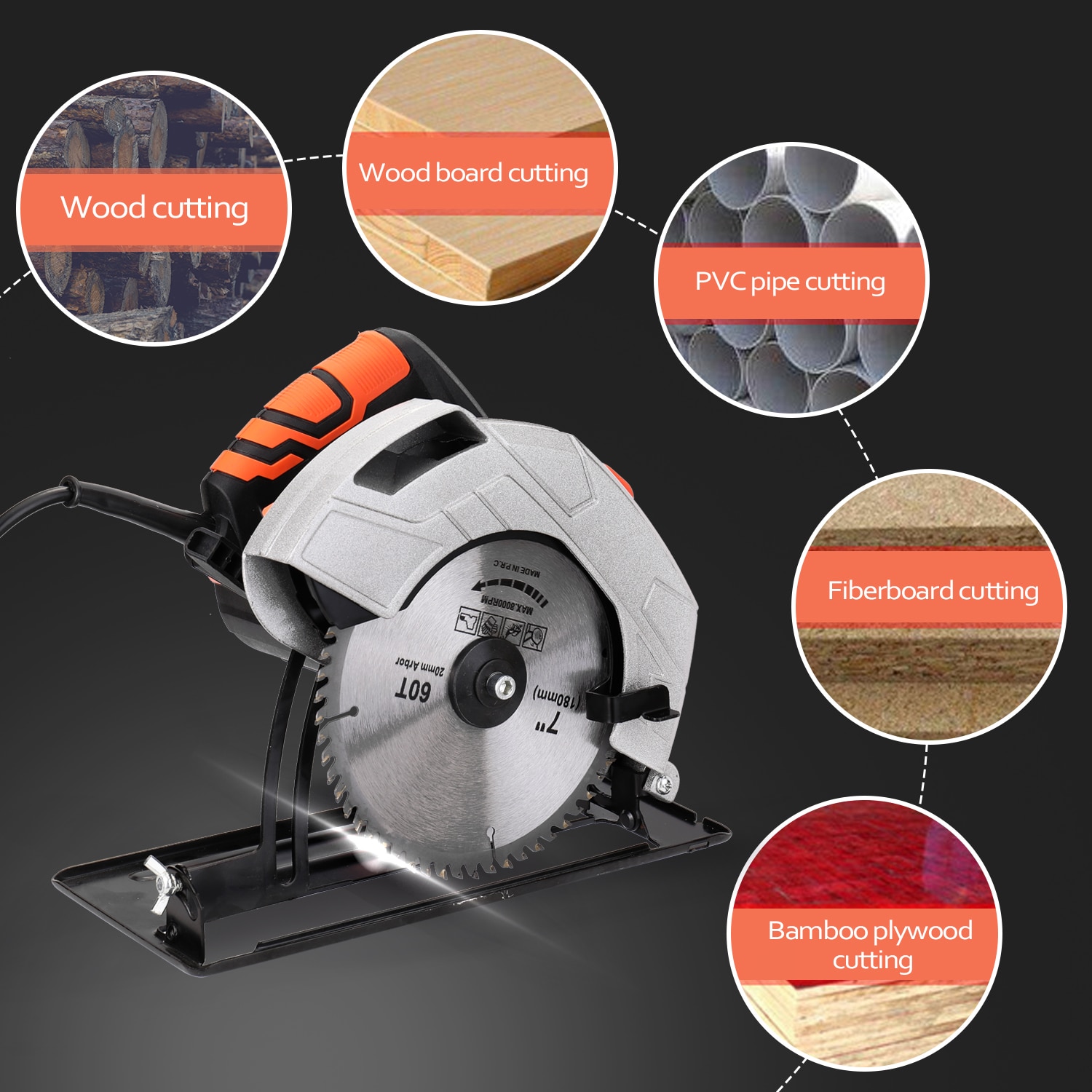 7 Inch Electric Circular Saw Aluminum Body Portabl... – Grandado