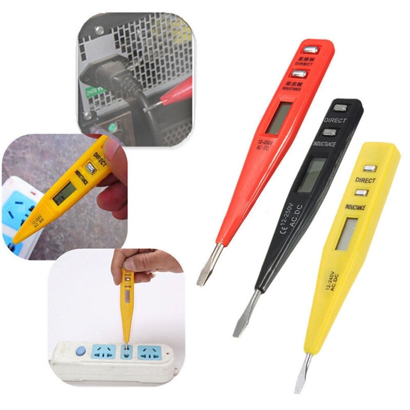 AC DC 12-250V Voltage Tester Pen LCD Digital AC/DC... – Grandado