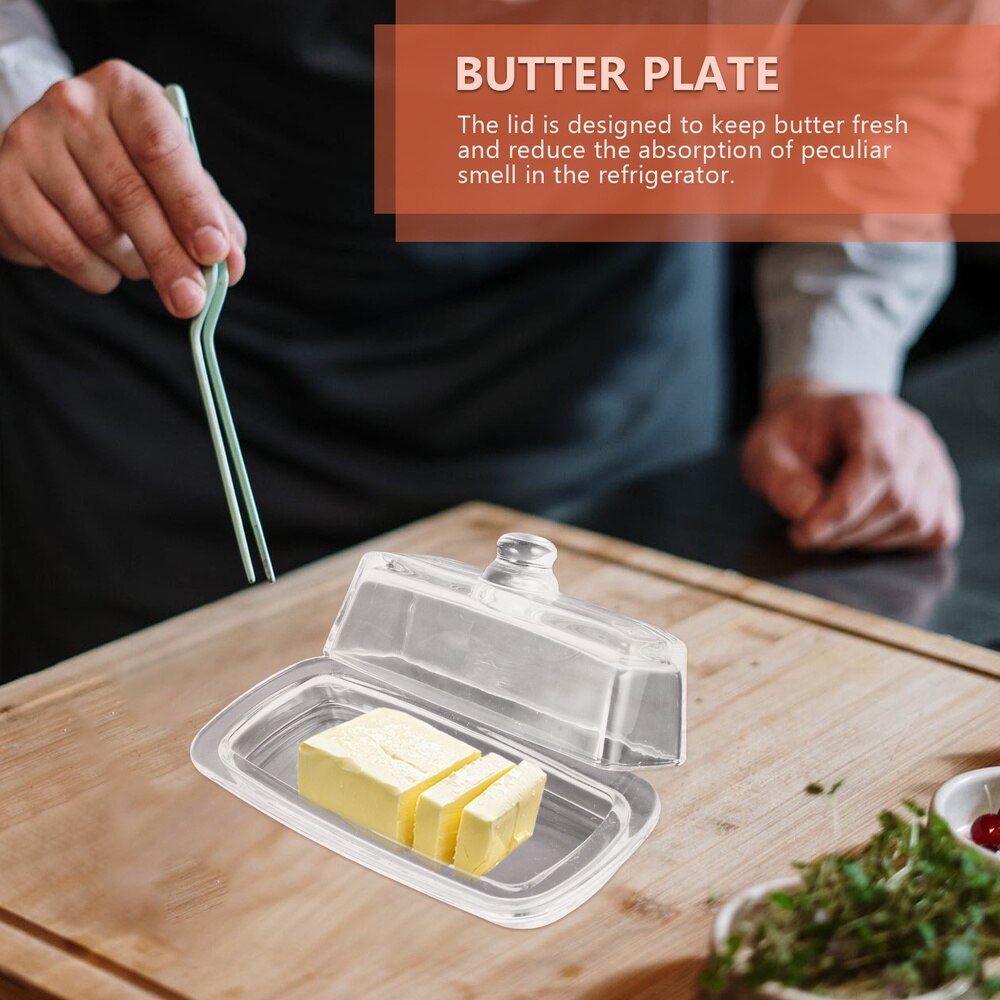 Simple Glass Butter Dish Hotel Butter Storage Dish... – Vicedeal
