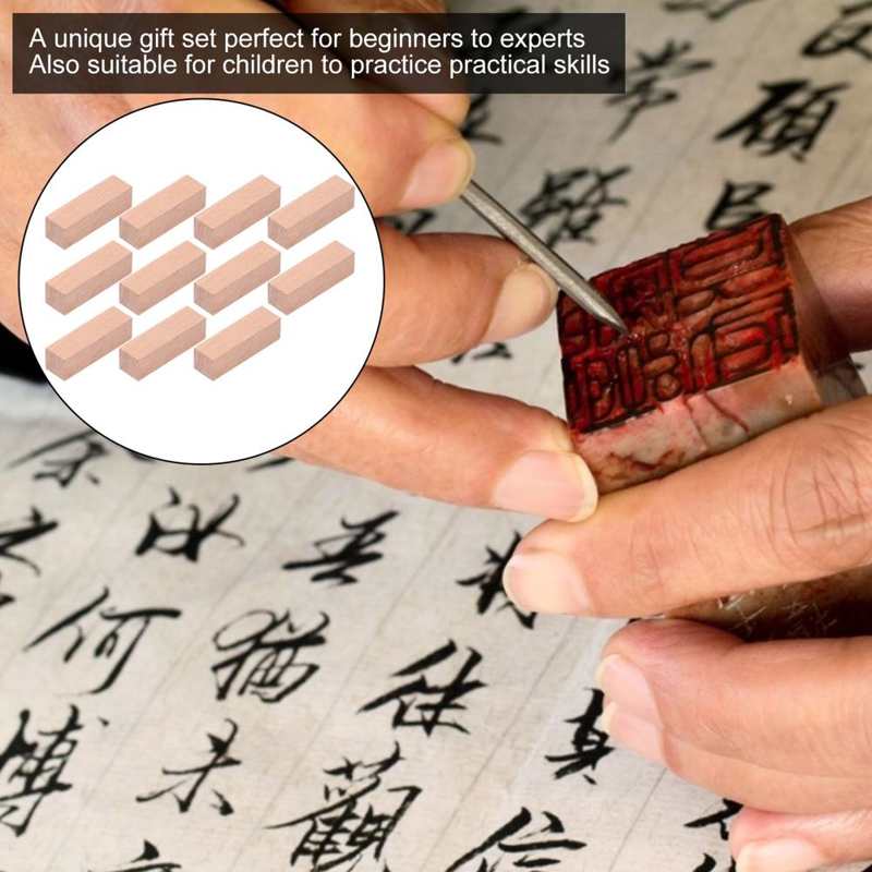 11pcs Carving Wood Block Unfinished Wooden Stamp N... – Grandado