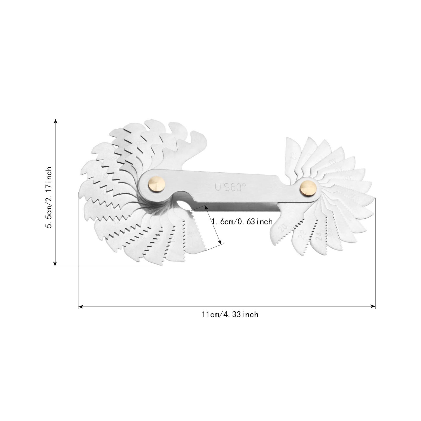 DRELD 1pc 30 Blades Measuring Tool Metric US 60 De... – Vicedeal