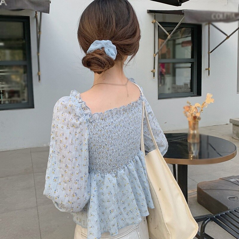 Vrouwen Blouses Zomer Bloemenprint V-hals Slim Top... – Vicedeal