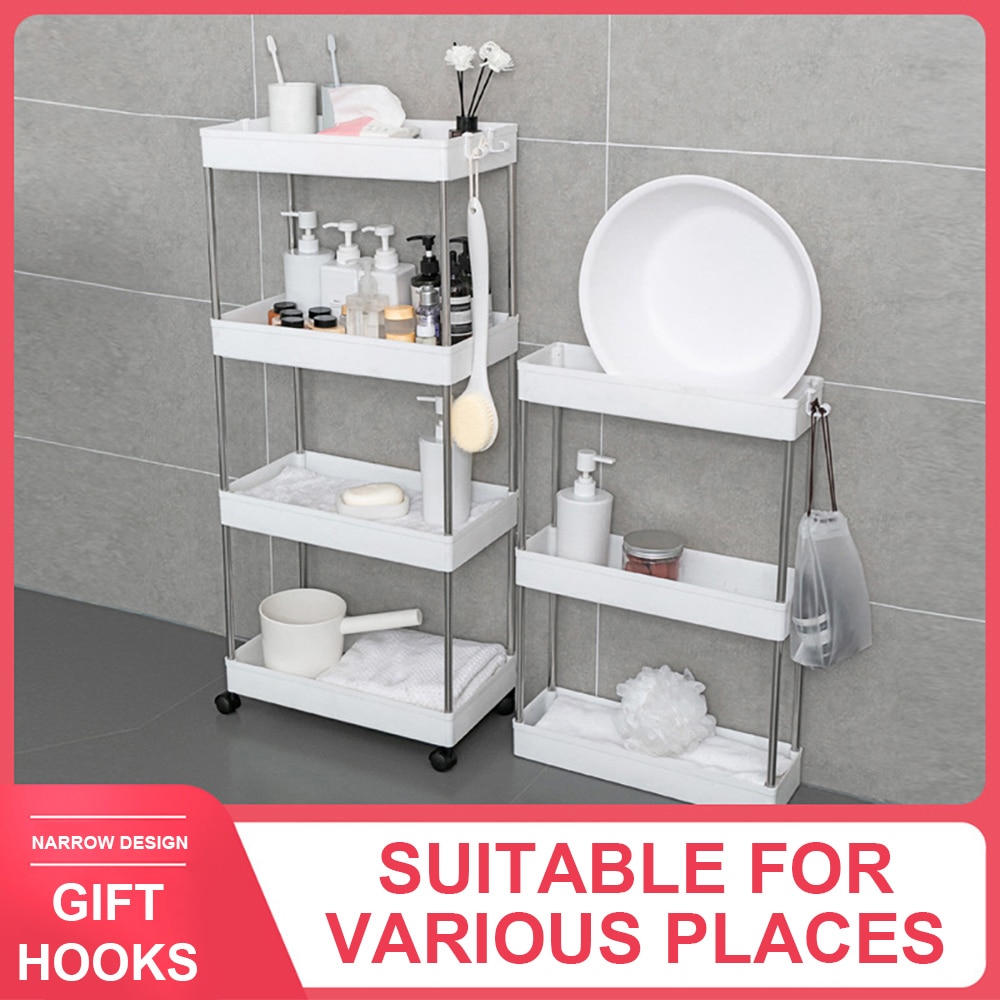 3/4 Tier Storage Organizer Rack Movable Kitchen Ba... – Vicedeal