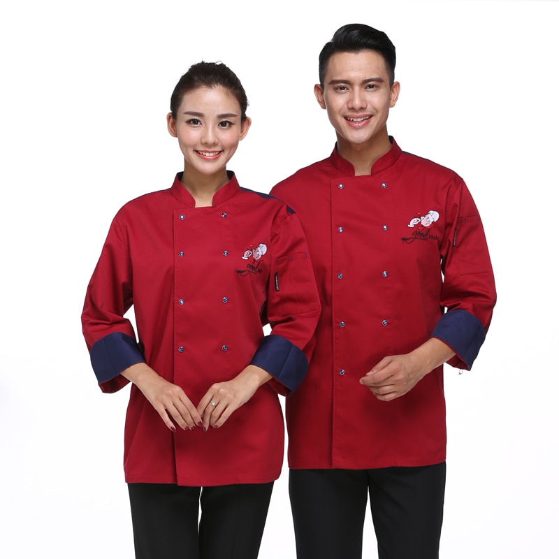 Cook suit long-sleeve uniform chefs clothes work w... – Vicedeal