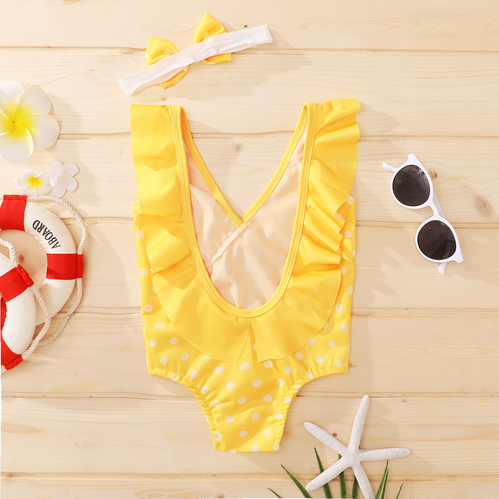 Toddler Baby Girls One Piece Dot Printed Ruffles S... – Grandado