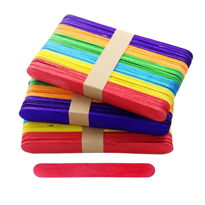 50Pcs/Set Popsicle Sticks Natural Wooden Pop Popsi... – Vicedeal