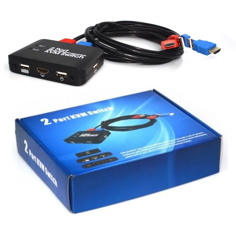 2 Port KVM Switch USB2.0 HDMI2.0 Support U Disk/Ke... – Vicedeal