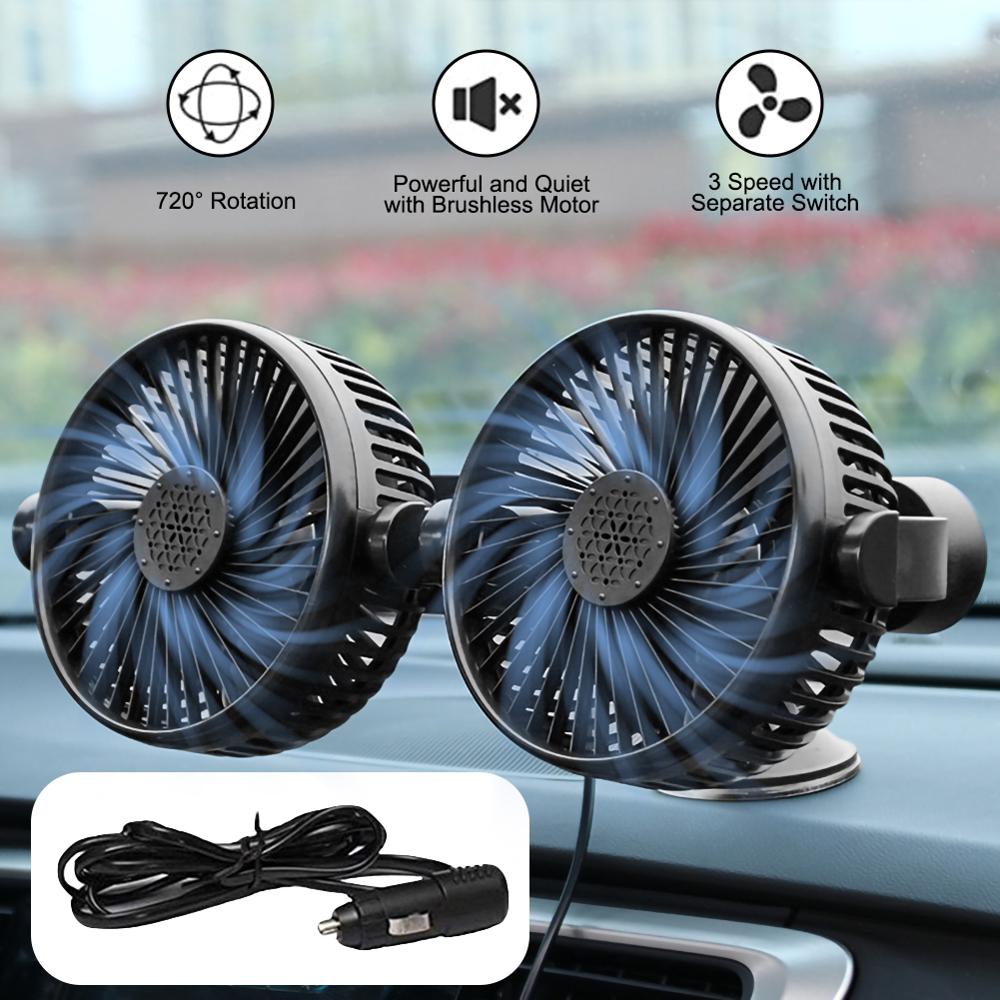12V/24V 360 Graden Mini Elektrische Auto Ventilato... – Vicedeal