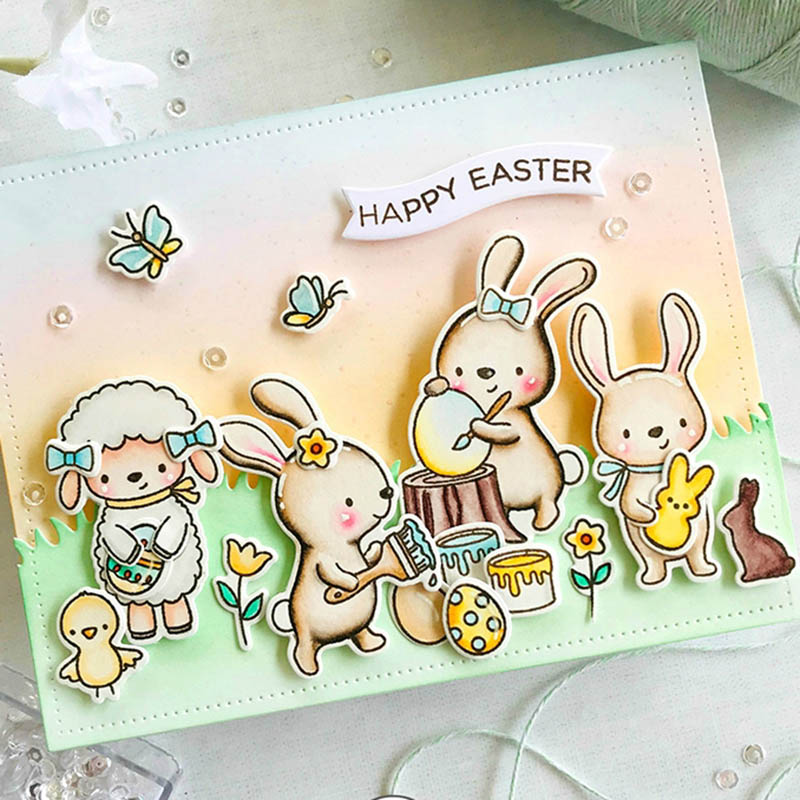 Bunny easter Transparent Clear Stamps/coordinating... – Vicedeal