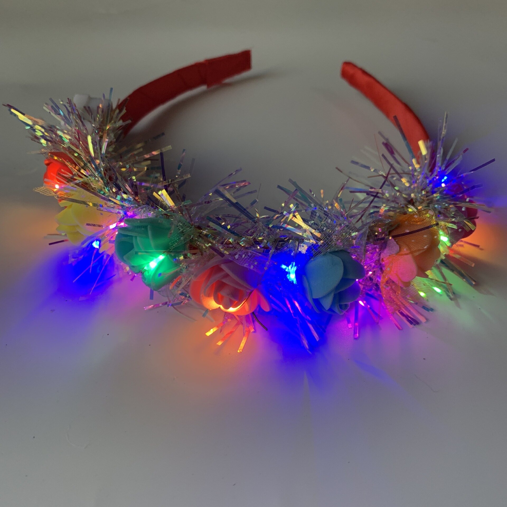 LED Flowers Wreath Glow Hair Hoop Light Headband H... – Grandado