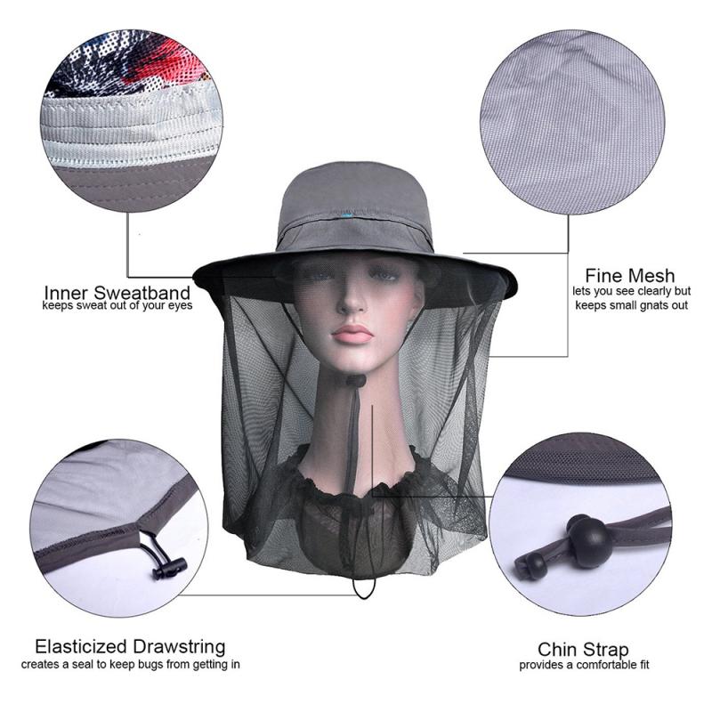 Head Net Hat Wide Brim Anti Insect Bee Fly Face Ma... – Grandado