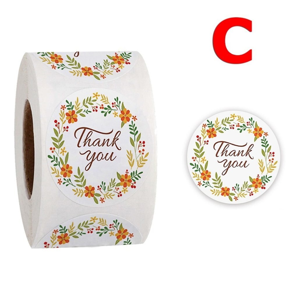 Powder White Sticker 2 Inch Thank You Stamping Sti... – Grandado