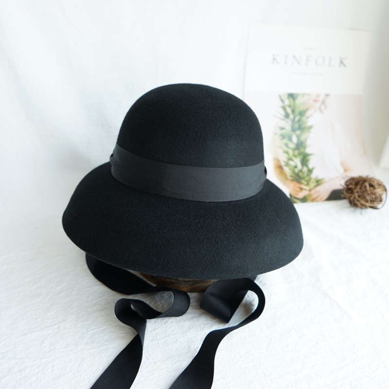 Retro British foreign trade black woolen cloth wit... – Grandado