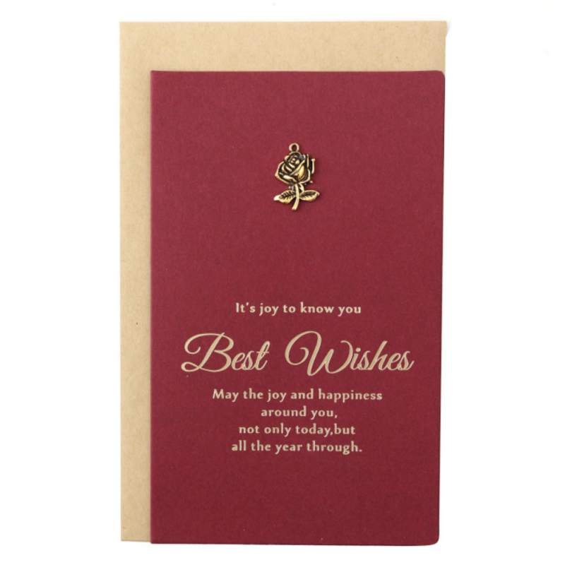 Retro Red card DIY folding birthday wish card Vale... – Grandado