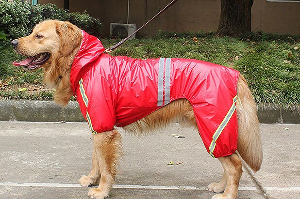 PU 4 Legs Waterproof Jumpsuit Reflective Large Dog... – Vicedeal