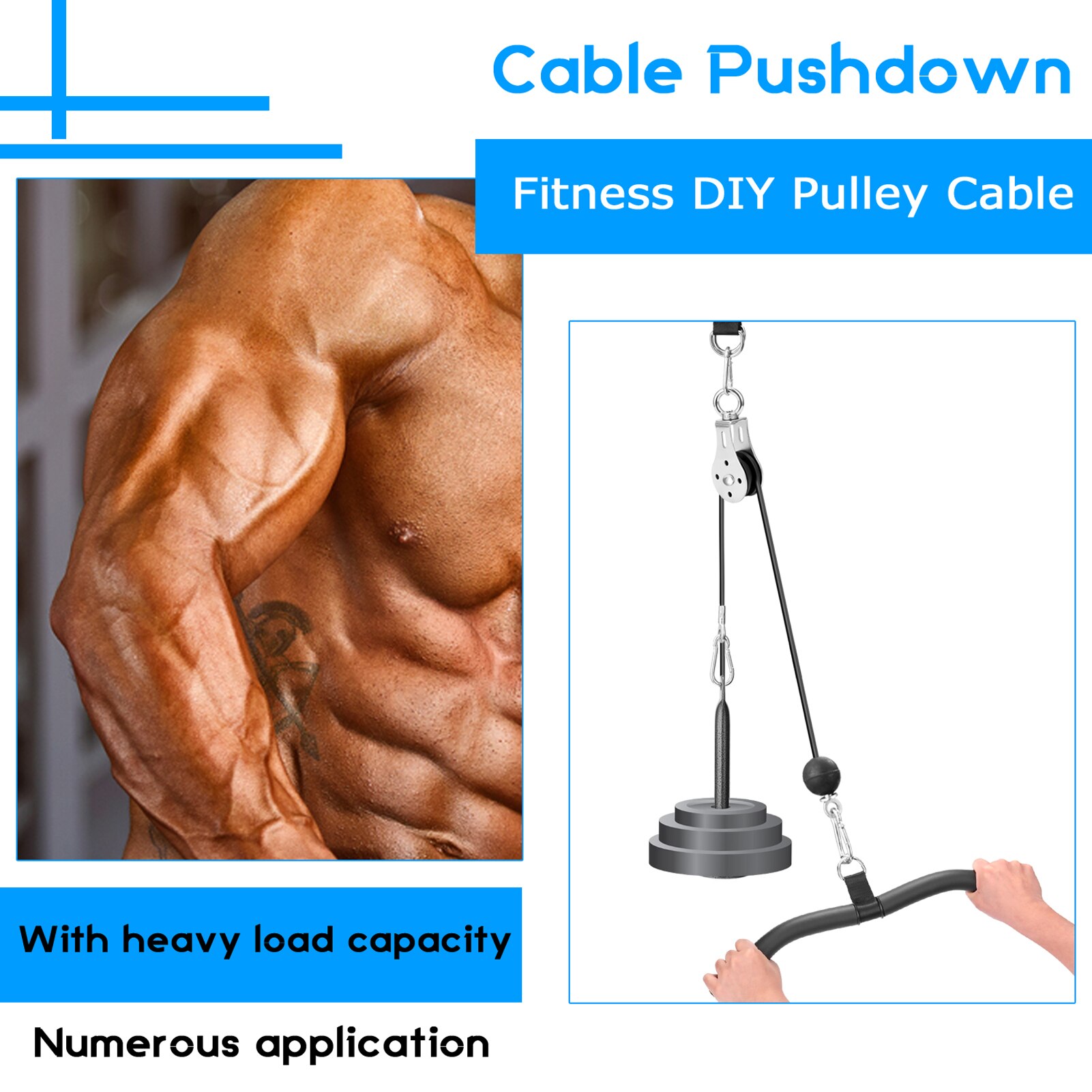 Fitness Pulley Cable Machine Attachment System Lif... – Grandado