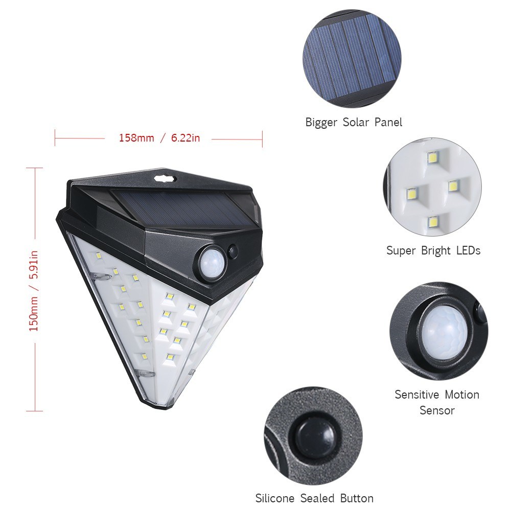 32 LED Solar Powered PIR Motion Sensor Wall Light ... – Vicedeal