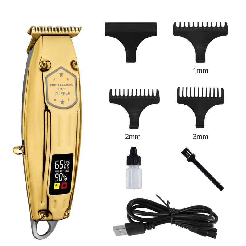 Cordless hair clipper hair trimmer gold barber sho... – Grandado