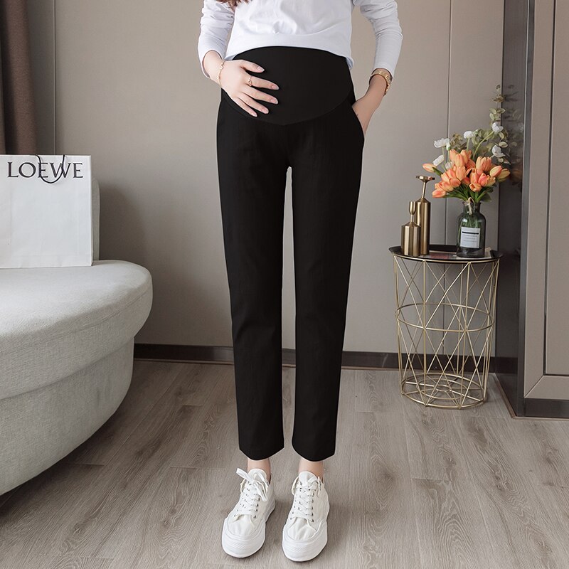 1809# Spring Thin Cotton Linen Maternity Pants Cas... – Vicedeal