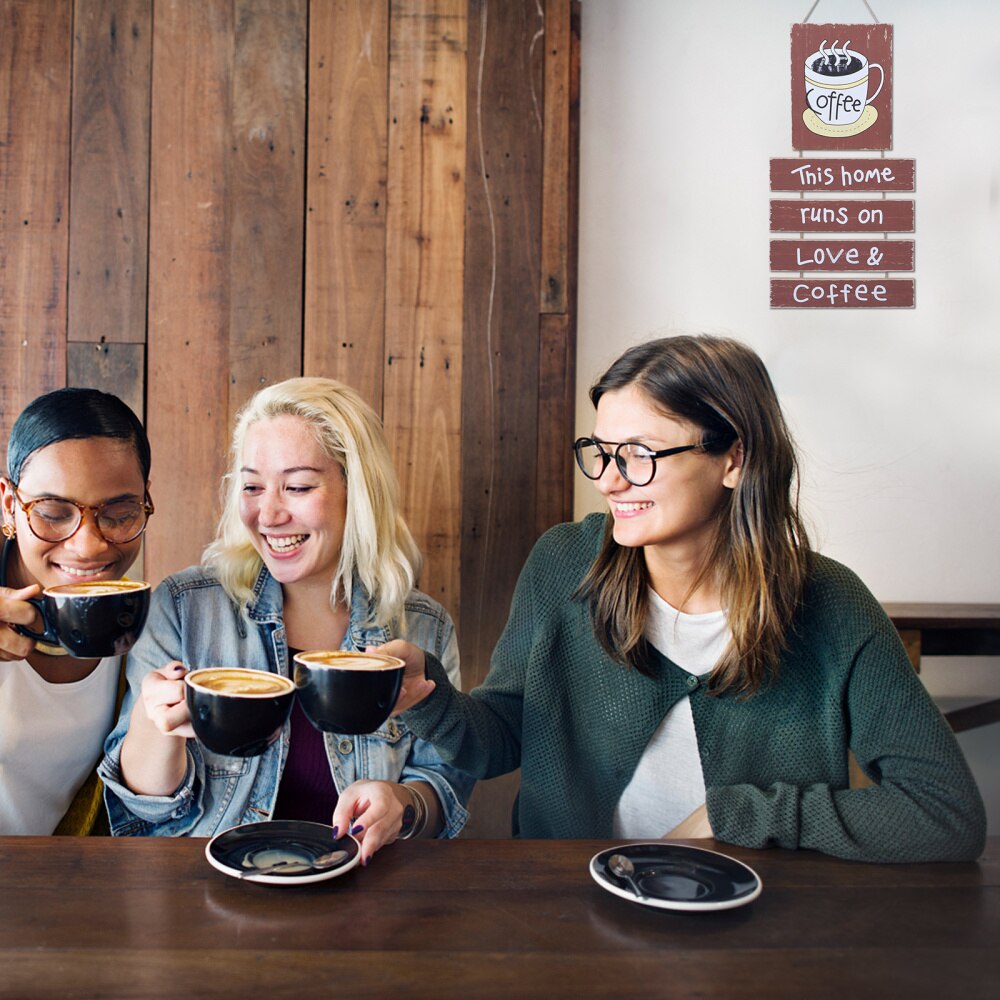 Cafe Wall Decoration Wooden Plank Sign Wood Crafts... – Grandado