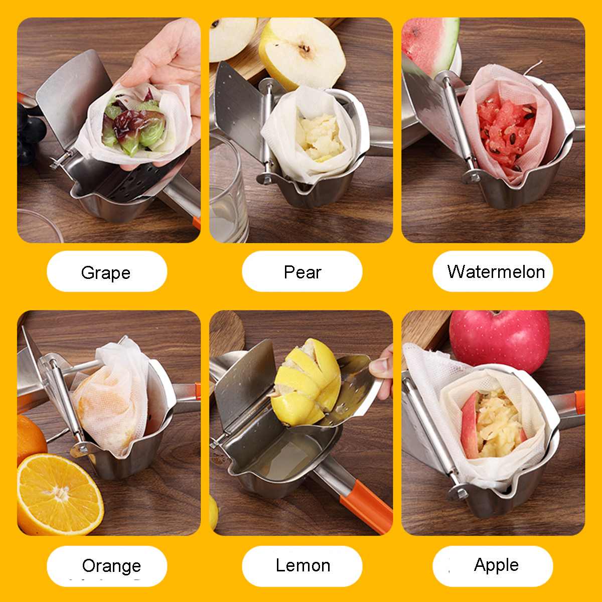 Manuelle Saft Presse Edelstahl Hand Druck Entsafte... – Grandado