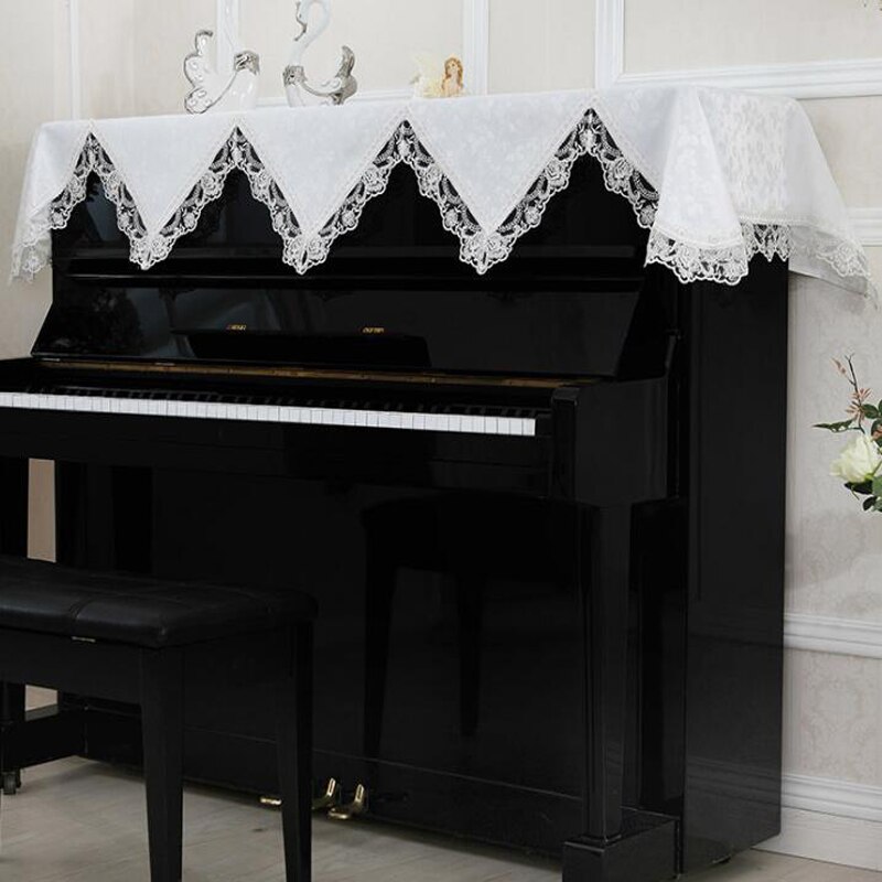 90x200mm White Lace Piano Cover Decoration Piano C... – Grandado