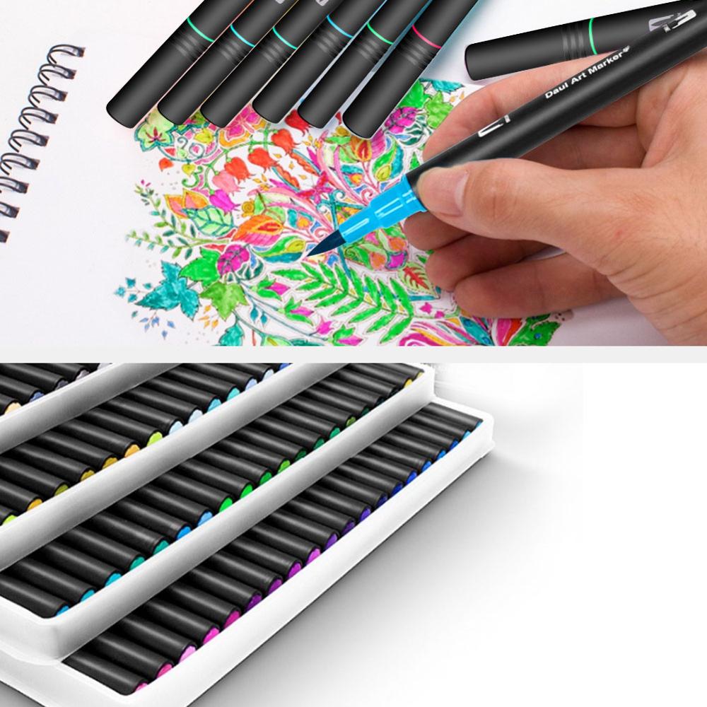 TOUCHNEW 48/60/72/100 Colours Dual Tip Brush Marke... – Grandado
