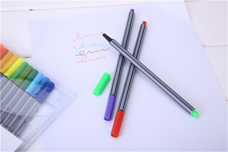 24PCS/Set Color 0.4 mm Fiber Marker Pen Fineliners... – Grandado