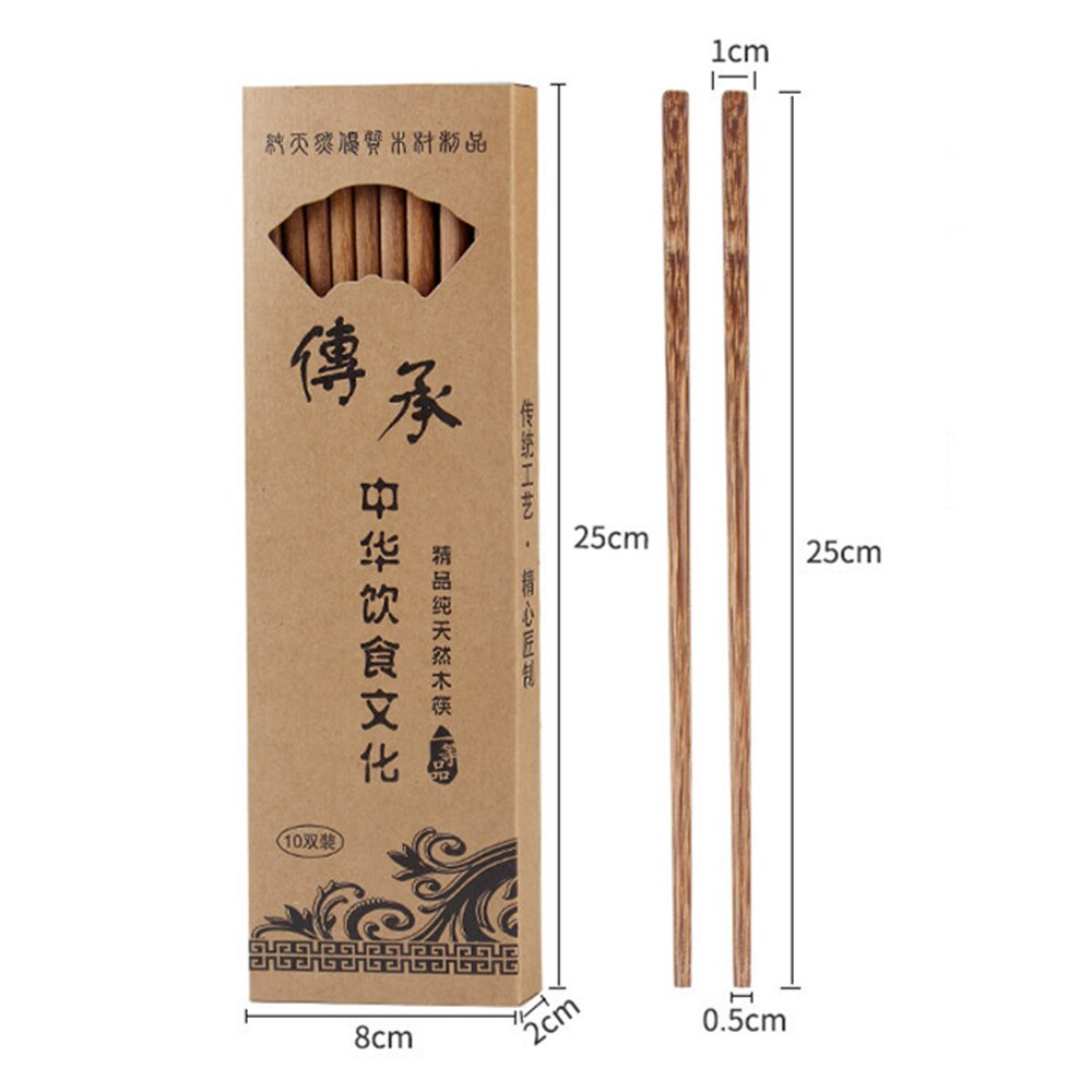 10 Pairs of Household Loaded Non-slip Wood Chopsti... – Grandado