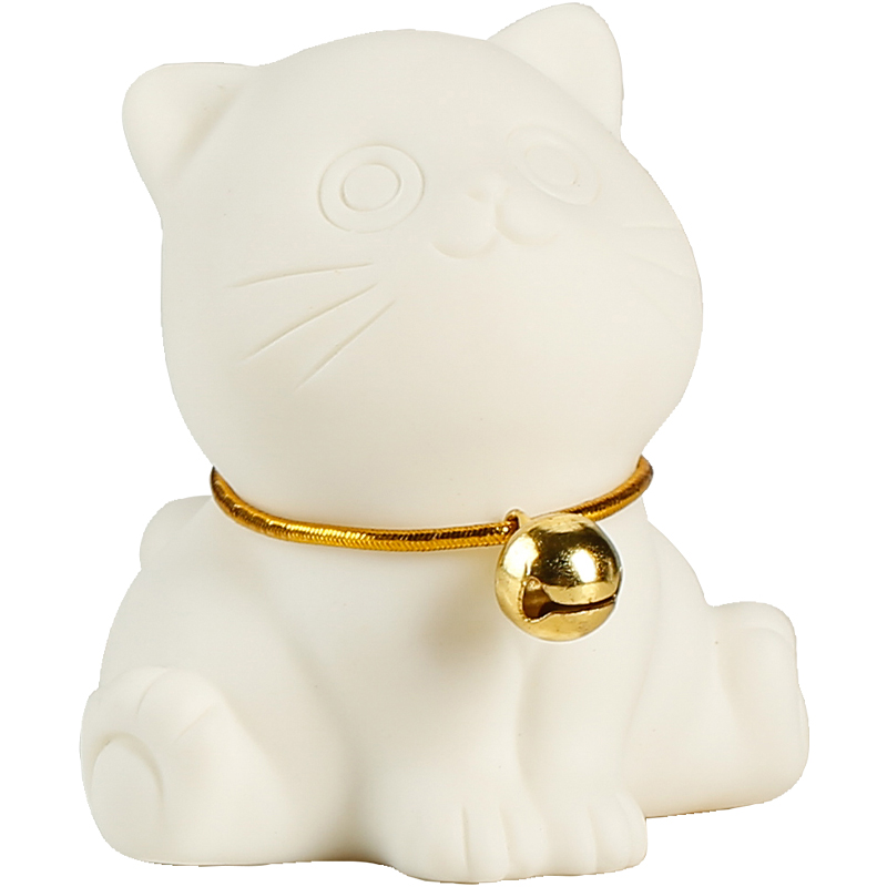 Cat Bell Ceramic Decoration Desktop White Porcelai... – Vicedeal