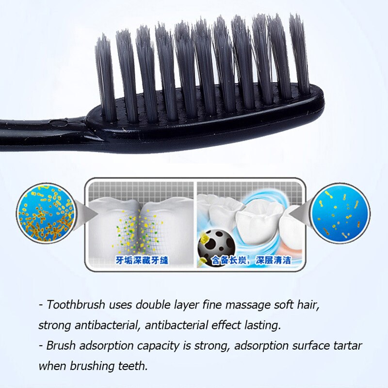 10pcs Toothbrush Adult Bamboo Charcoal Toothbrush ... – Vicedeal