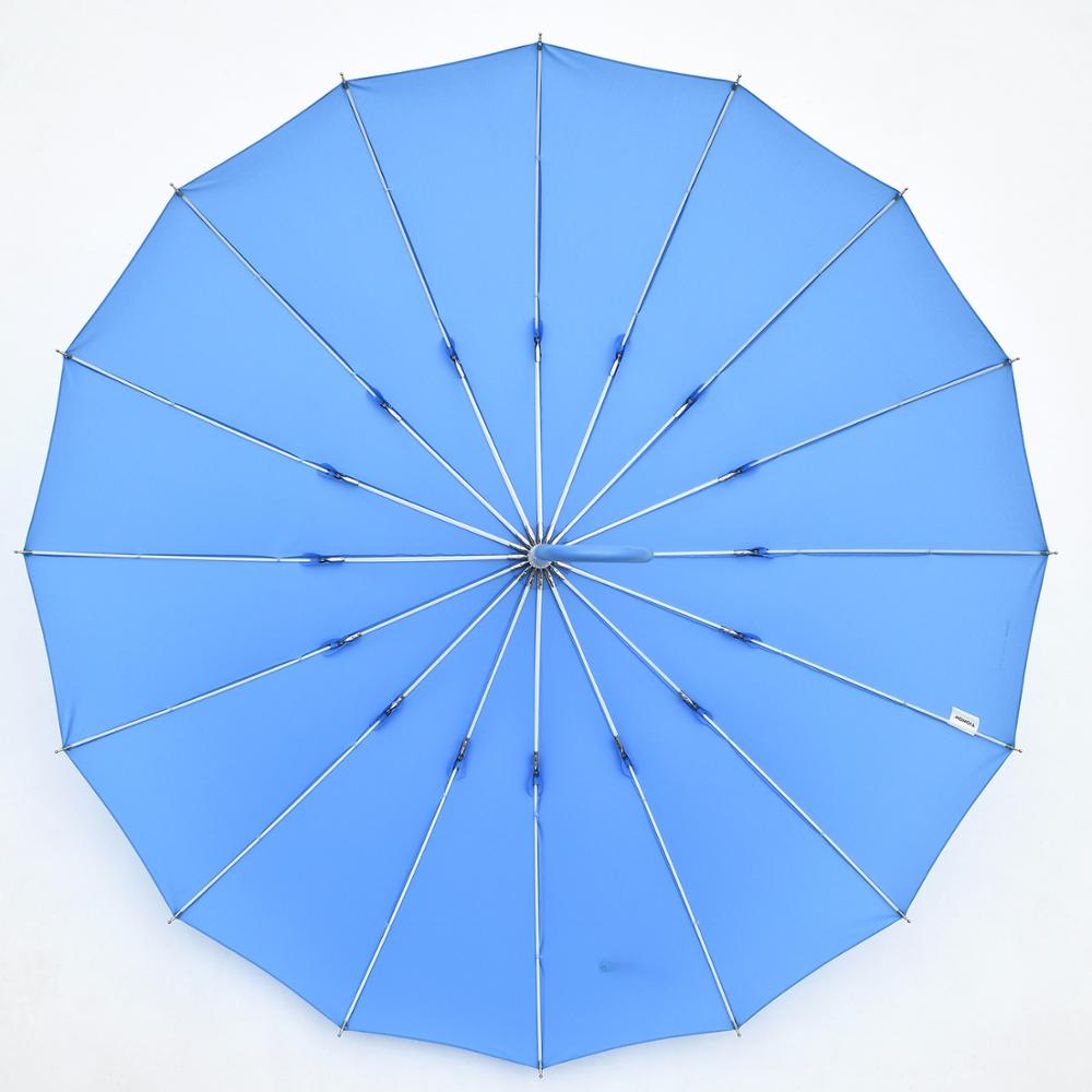 Sky Blue Long Umbrella Rain Women Windproof 16 Rib... – Grandado