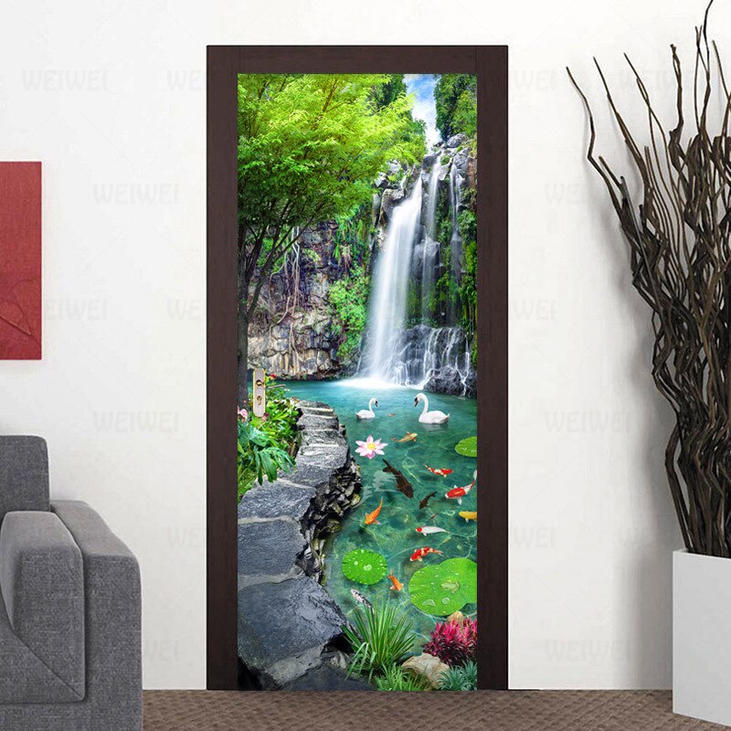 Chinese Style Waterfall Landscape Photo Mural Wall... – Grandado