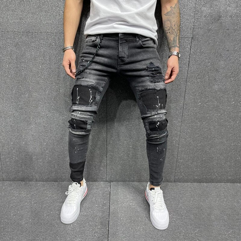 Pantalones de estilo hip hop para hombre, Vaqueros... – Grandado
