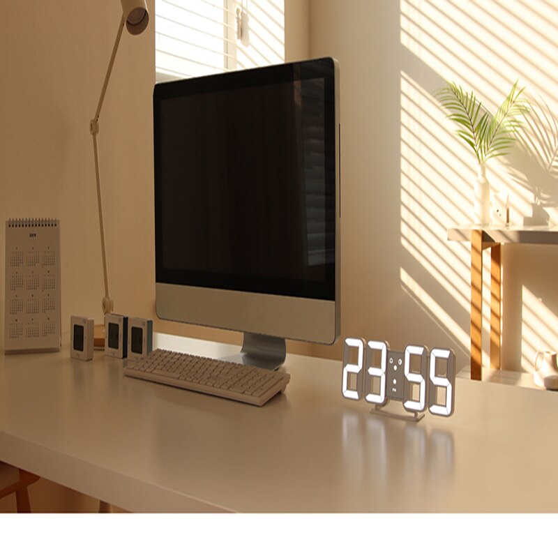 3D LED Wall Clock Modern Digital Table Clock Alarm... – Vicedeal