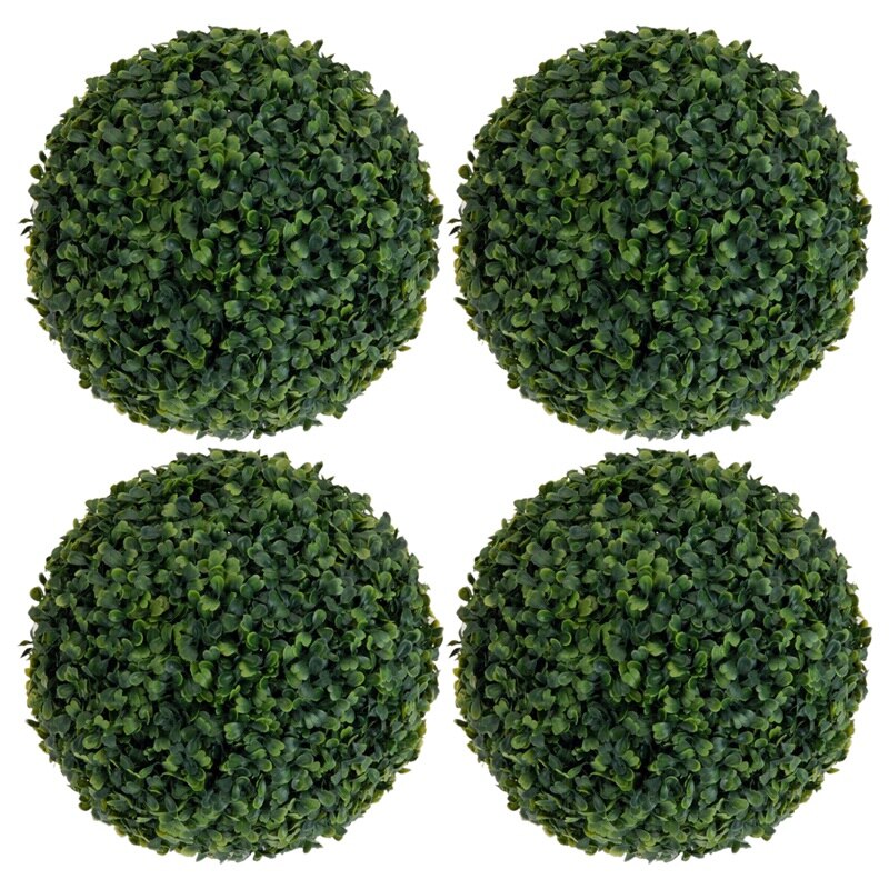 4 PCS 35cm Plastic Topiary Ball Tree Leaf Effect B... – Grandado
