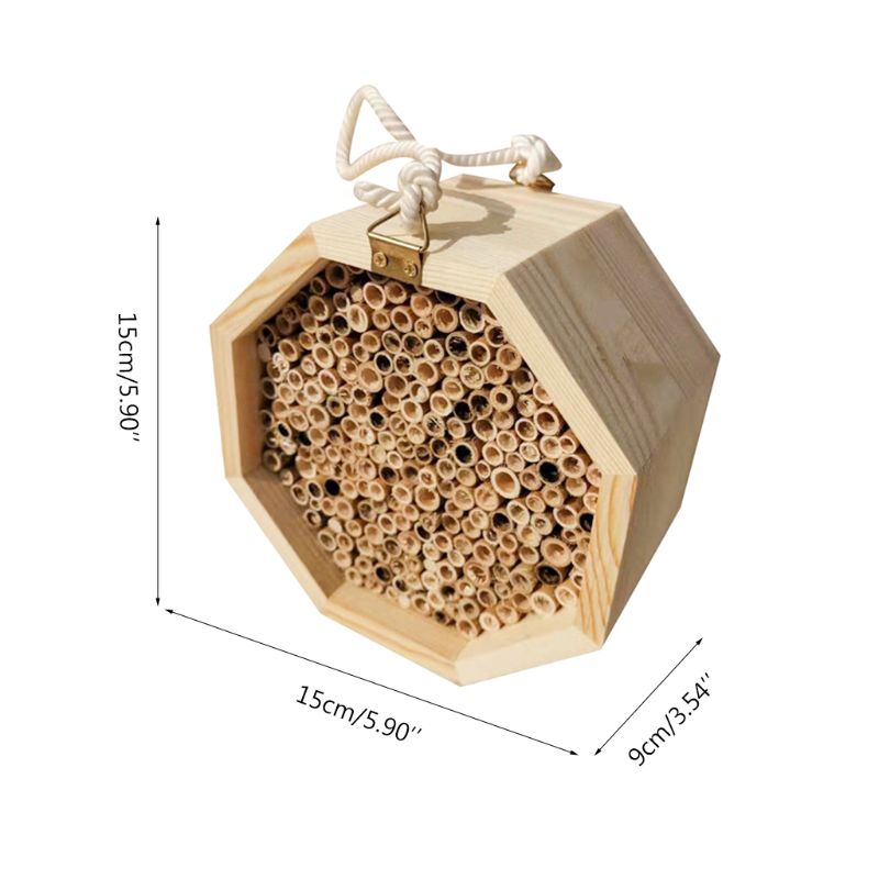 Wooden Insect Bee House Hotel Natural Bee House Hi... – Grandado