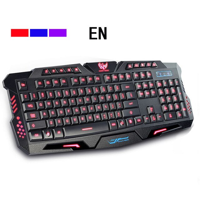 Gaming Backlight Toetsenbord LED Russisch/Engels L... – Vicedeal