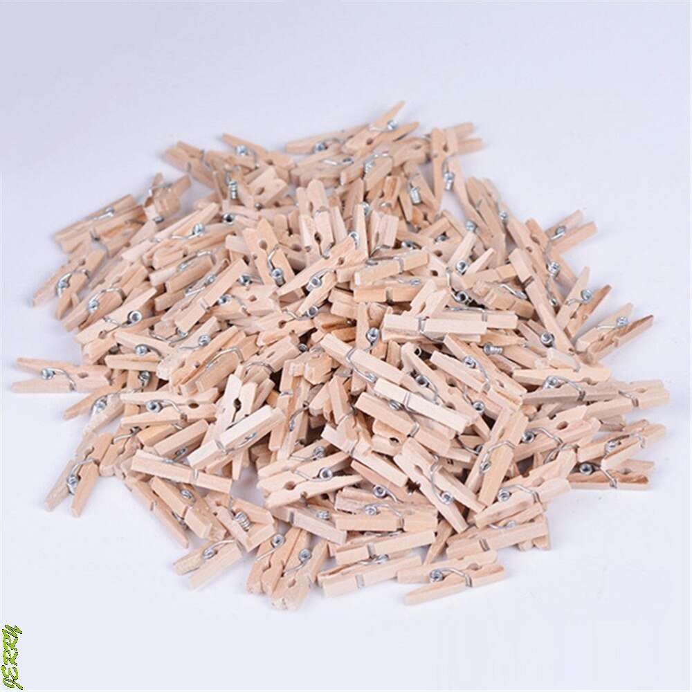 Mini pinzas de madera Natural para ropa, , 50/100 ... – Grandado