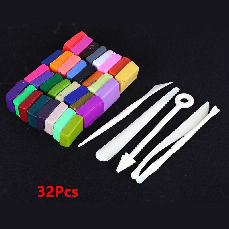 32Pcs Polymer Clay Kit Colorful Block Polymer Mode... – Vicedeal
