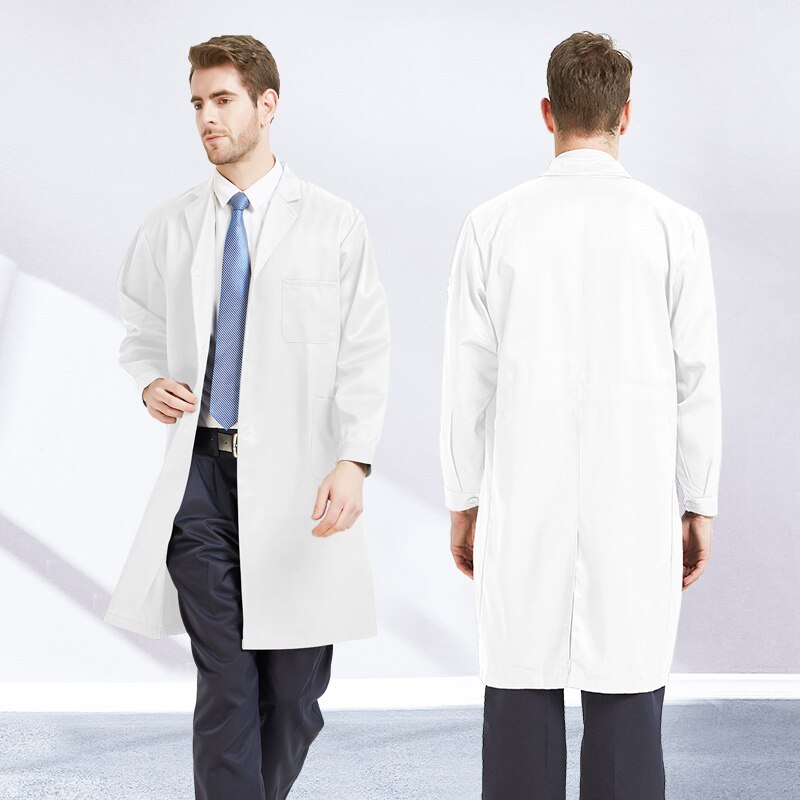 Uniform White Coat Long Sleeve Lab Coat Work Cloth... – Grandado