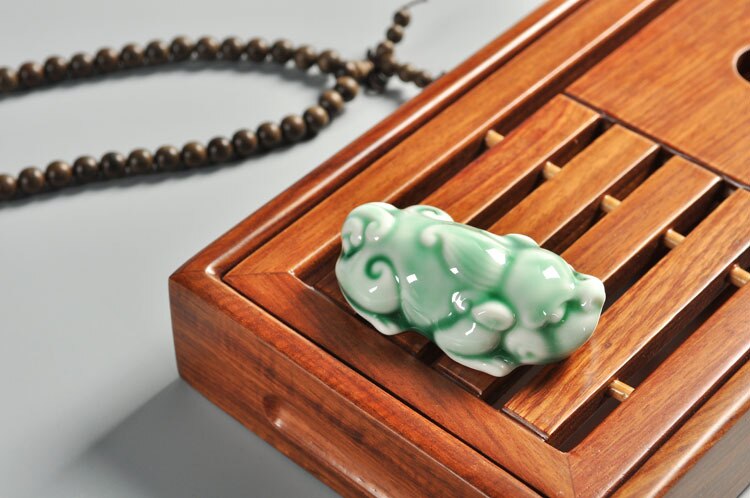 Celadon Tea Ornaments Lucky Pixiu Kirin Ceramic Te... – Grandado