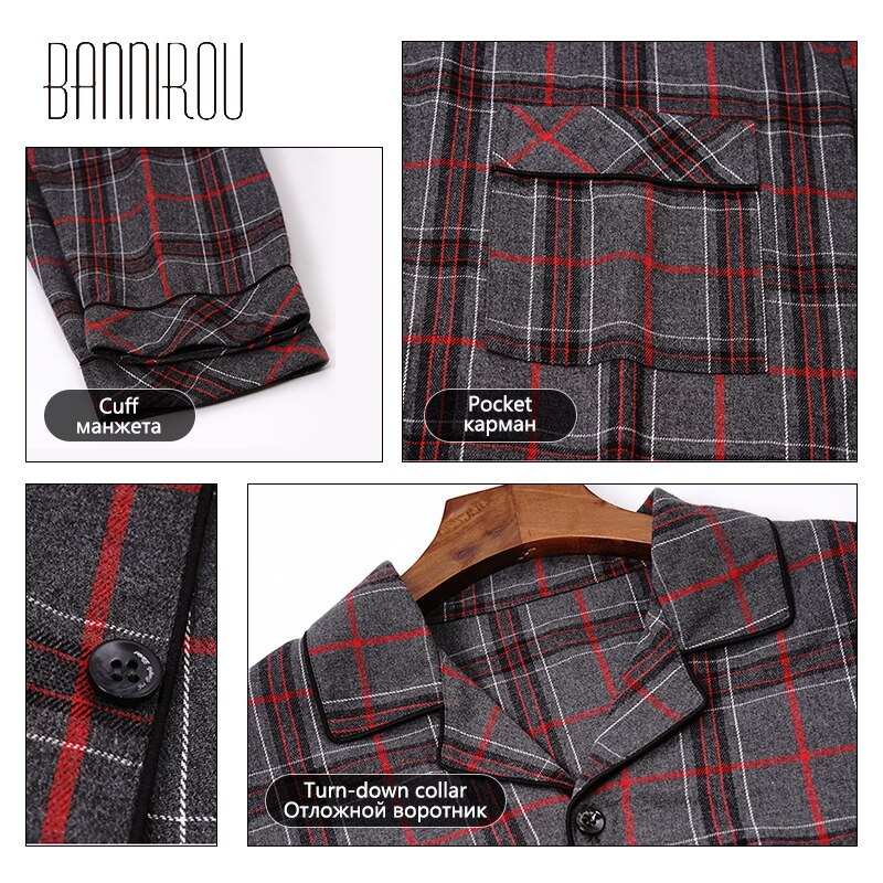 BANNIROU Home Clothes For Men 2 Pieces Male Spring... – Grandado