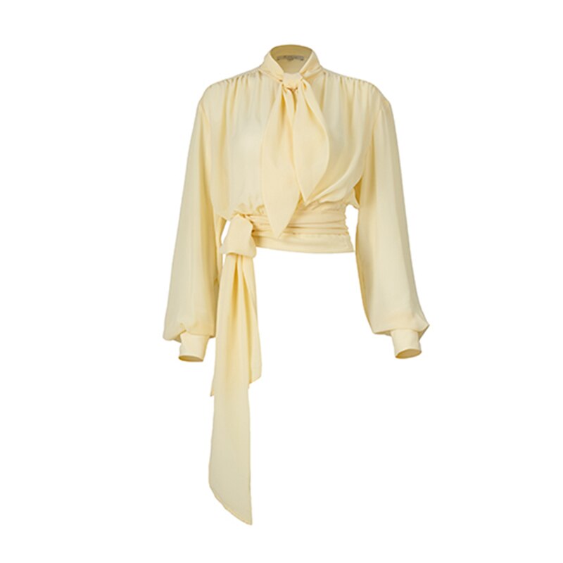 Twotwinstyle casual blus för kvinnor stå krage snö... – Grandado