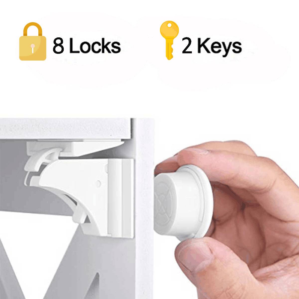 4-12 locks+1-3keys Magnetic Child Lock Baby Safety... – Grandado