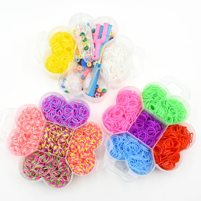 Colorful Rubber Loom Bands Elastic DIY Set Box Gir... – Grandado