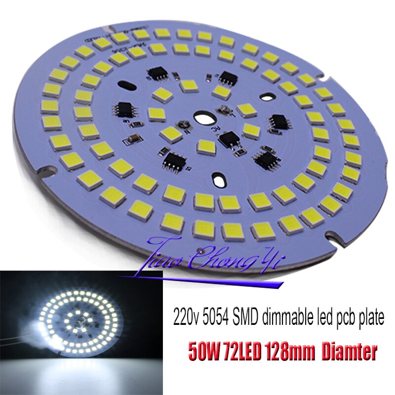 1 stk ac220v dimbare led pcb smd 5054 50w 72 led ... – Grandado
