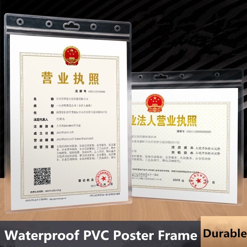 A4 Clear PVC Waterproof Resealable Zip Type Card H... – Grandado