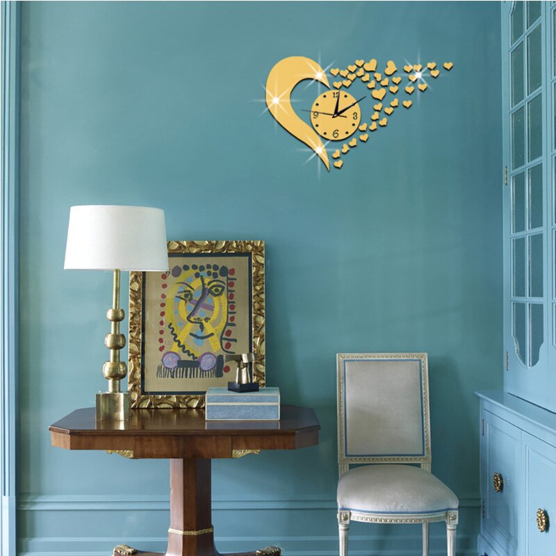 DIY silent clock Love three-dimensional acrylic mi... – Grandado