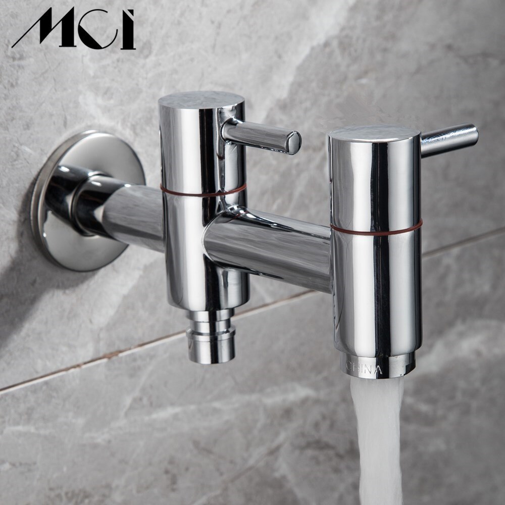 Brass Chrome Finish Garden Faucet Double Handle Do... – Vicedeal